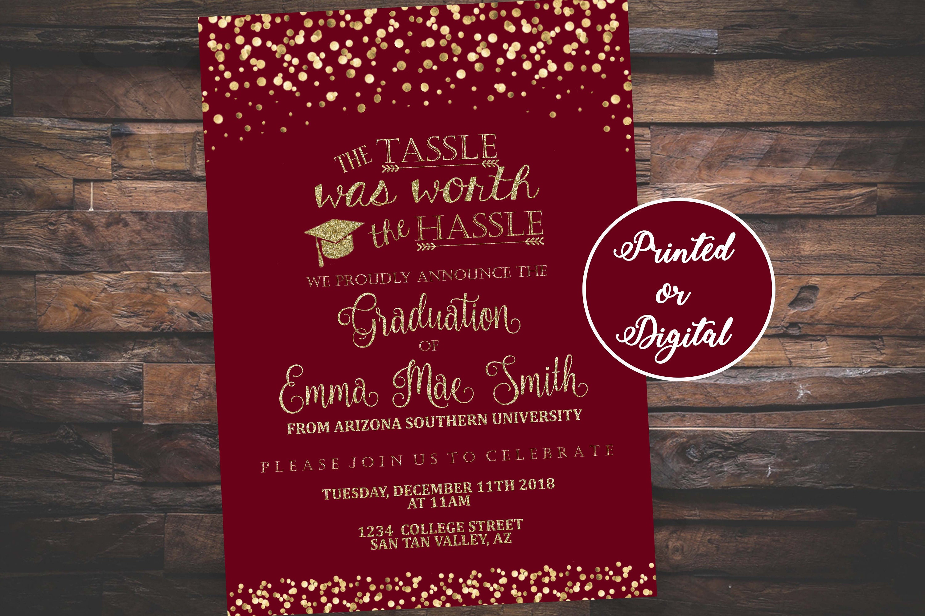 8th Grade Graduation Invitation Middle School Graduation | Etsy