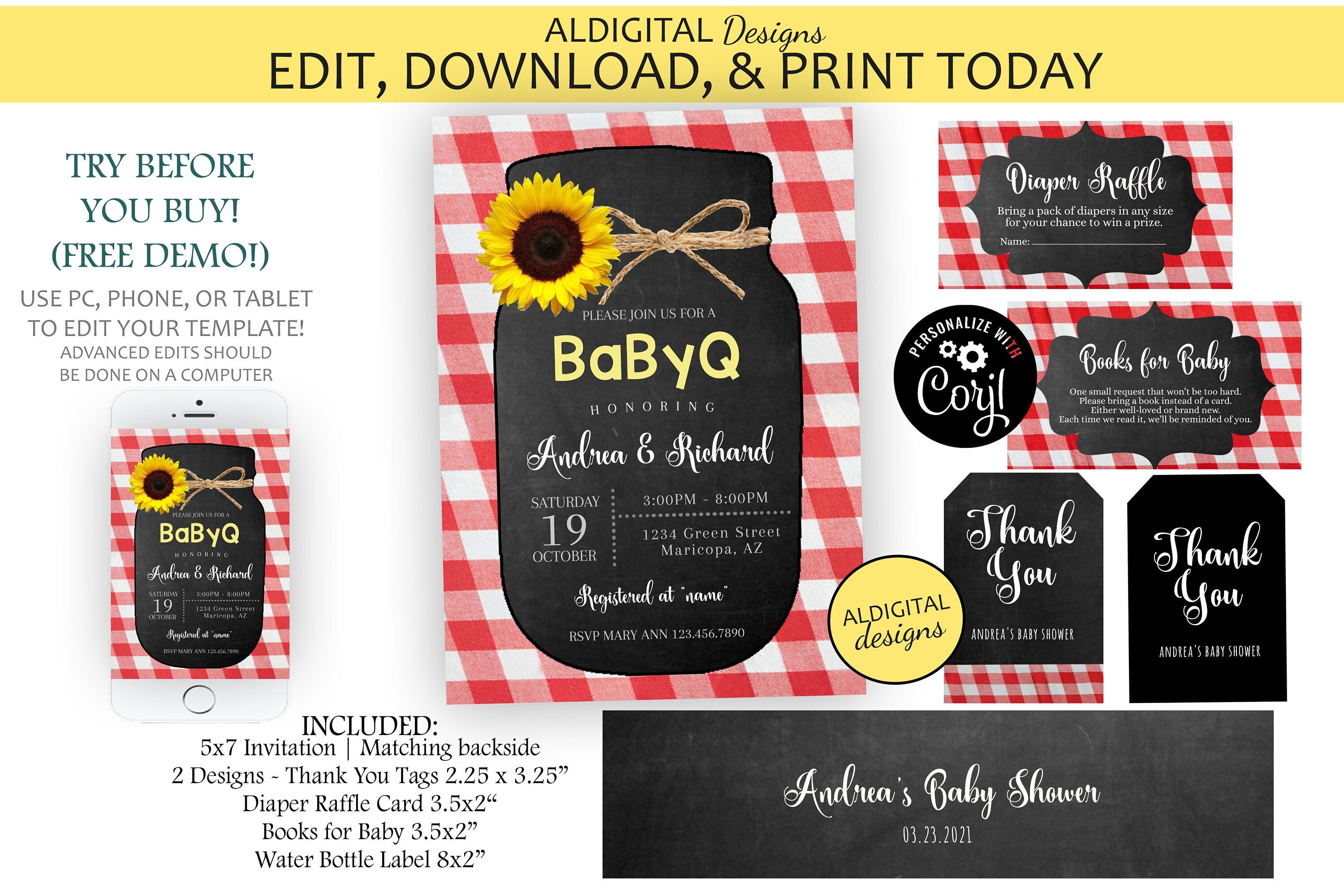 Baby Q Invitation, Barbecue Baby Shower Invitation, Baby Q Invitation ...