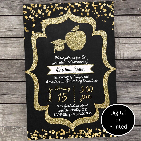 Teacher Graduation Party Invitations - Etsy