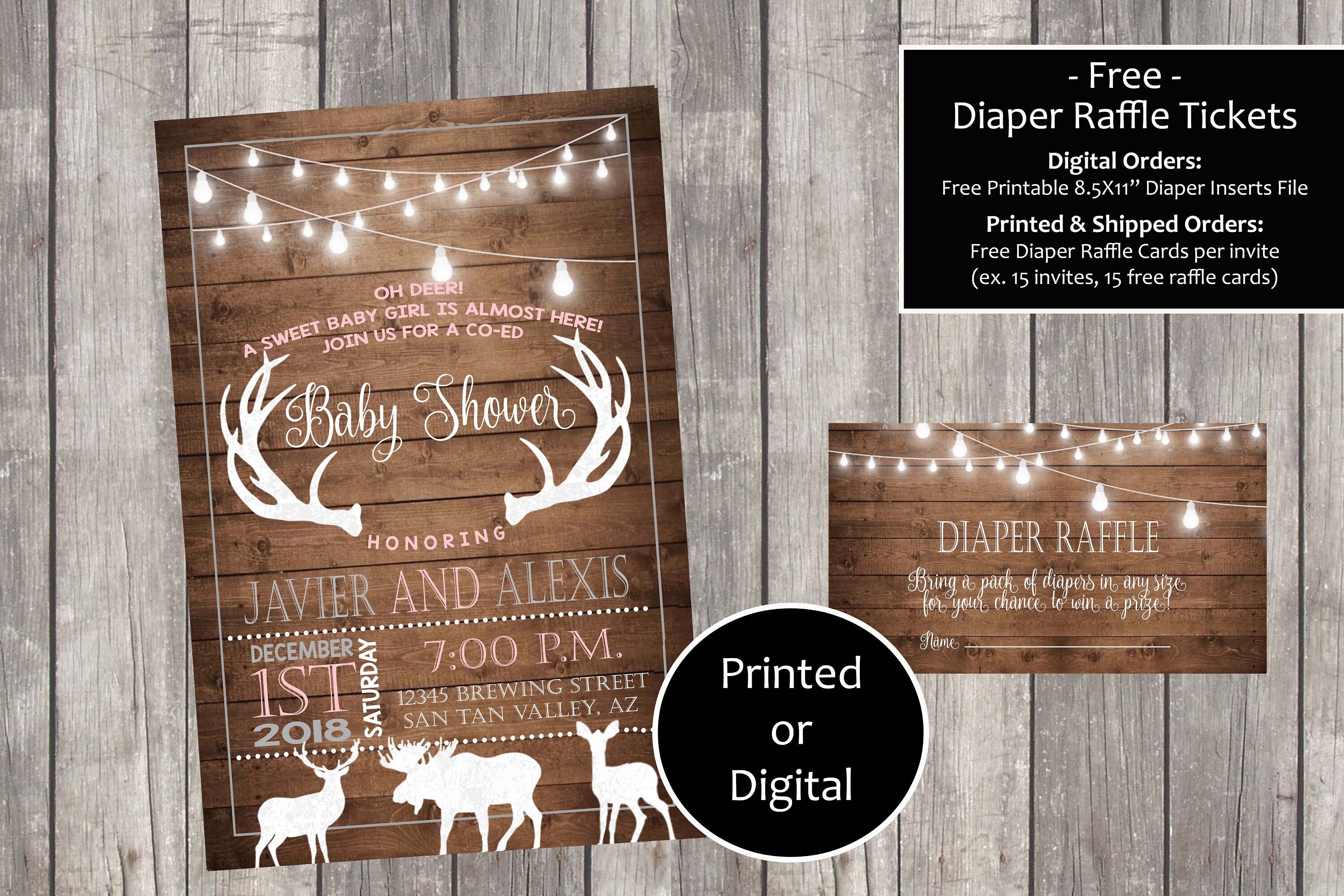 Deer Baby Shower Invitation Little Buck Baby Shower - Etsy