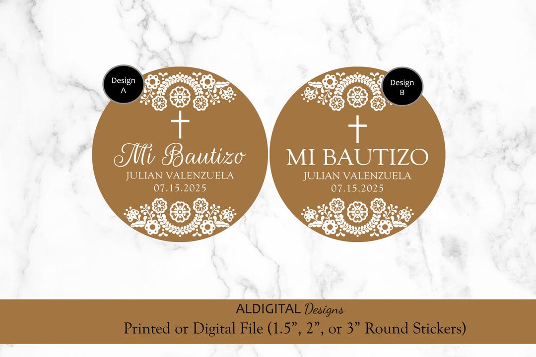 Mi Bautizo Stickers, Papel Picado Baptism Stickers, Christening ...