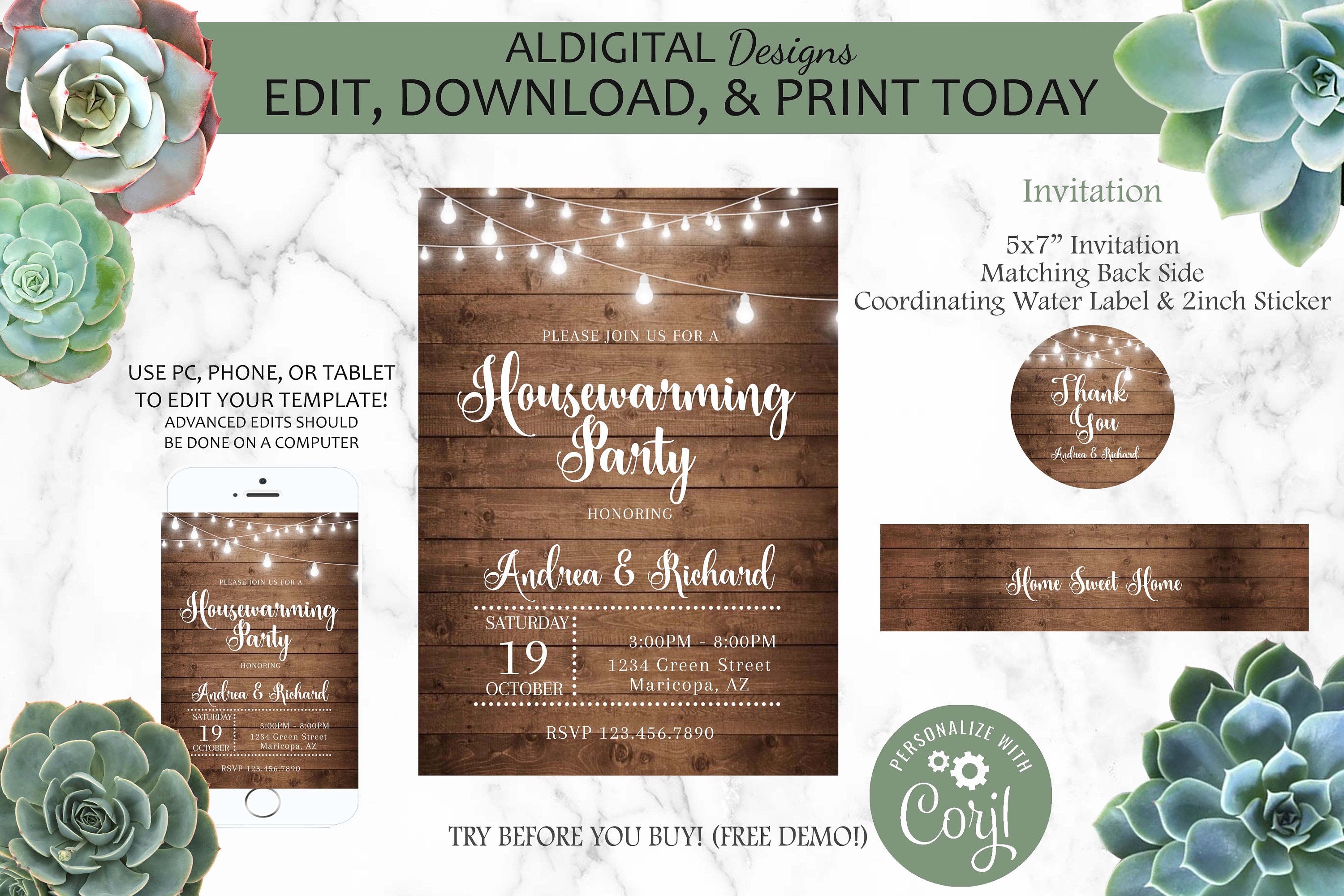 Housewarming Invitation, Rustic Housewarming Invitation, Housewarming ...