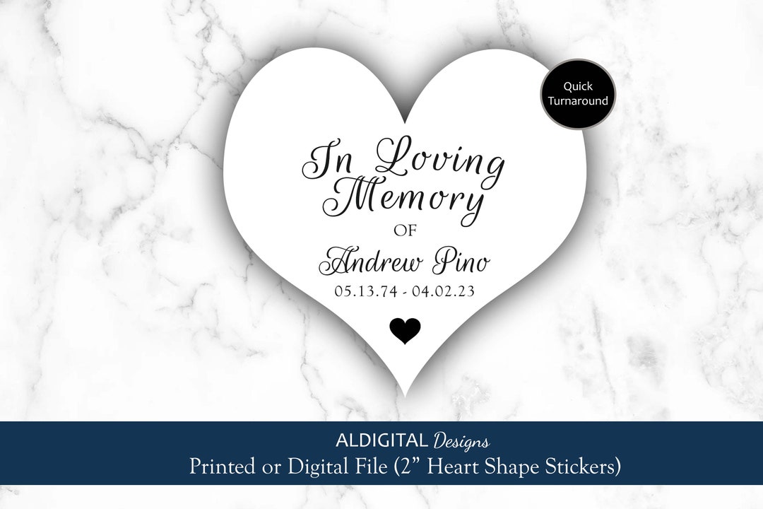 Funeral Stickers Funeral Memorial Stickers Personalized - Etsy
