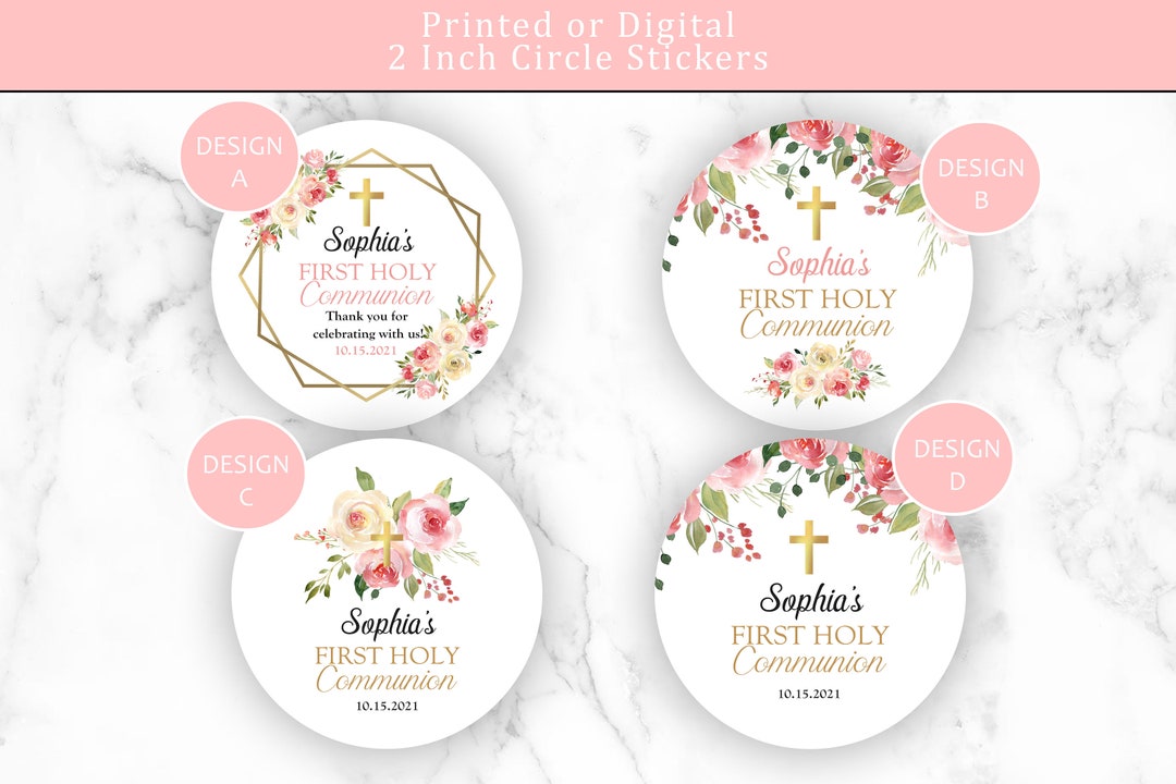 Communion Thank You Stickers, First Communion Stickers, First Holy ...