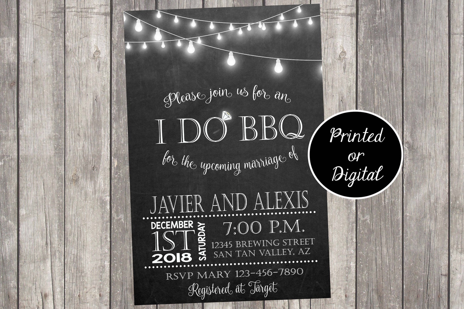 I Do BBQ Invitation Barbecue Invitation Engagement BBQ | Etsy