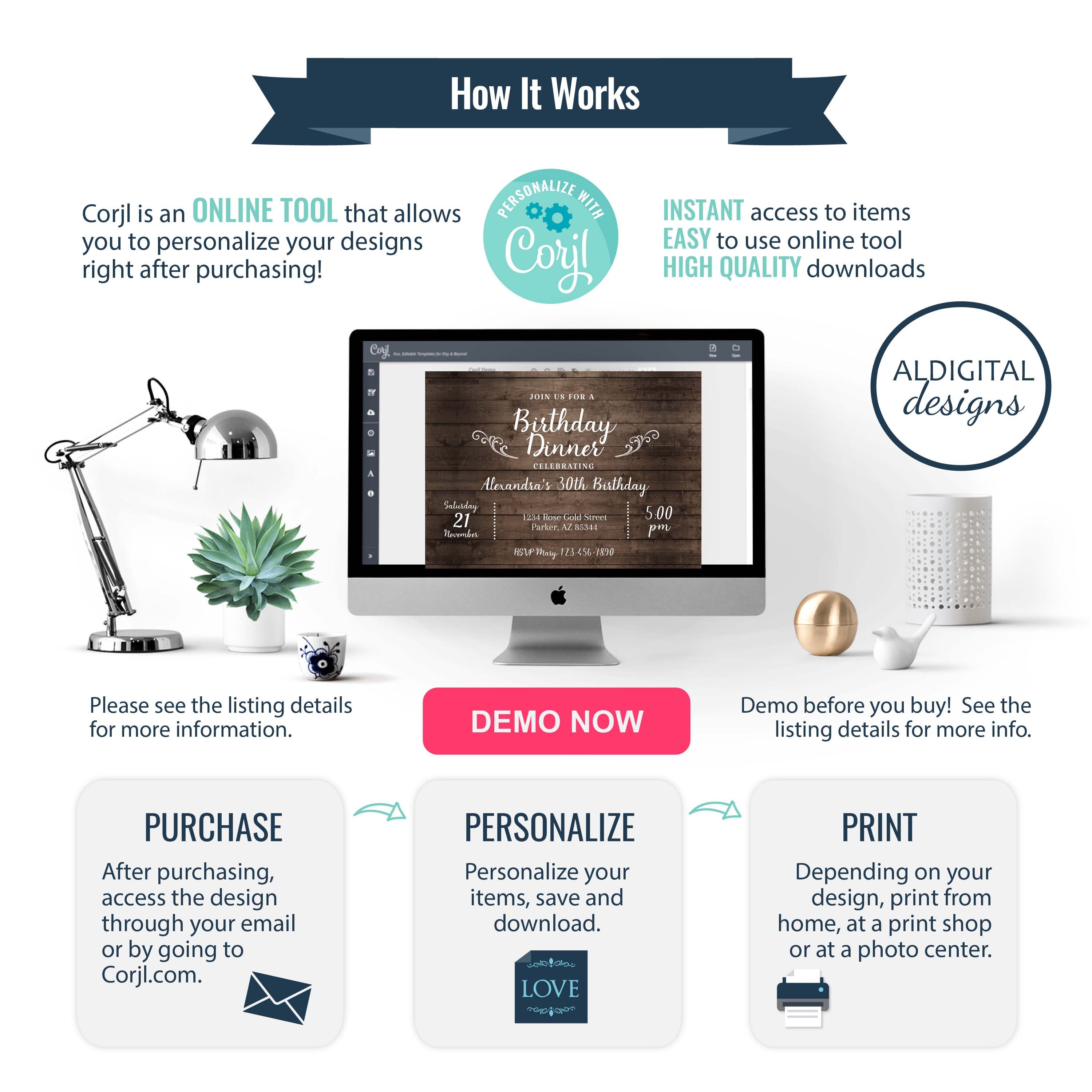 Birthday Invitation Rustic Wood Birthday Invitation Rustic | Etsy