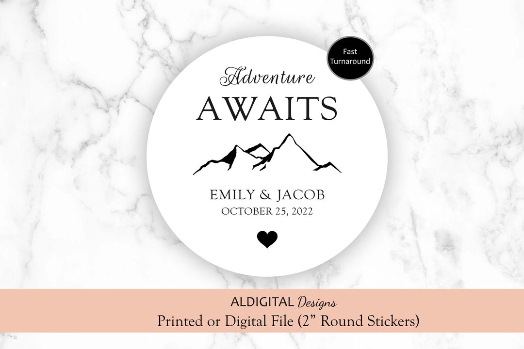 Adventure Awaits Stickers, Adventure Awaits Sticker Favors, Adventure ...