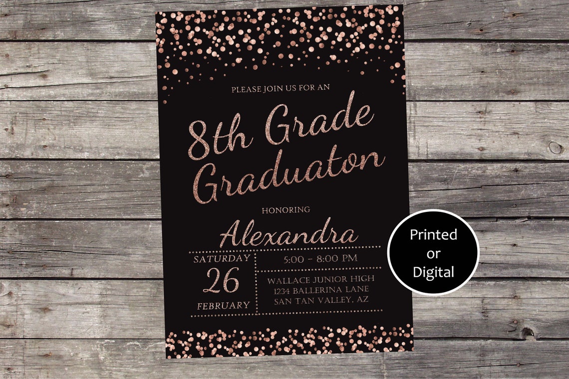 8th Grade Graduation Invitation Middle School Graduation - Etsy