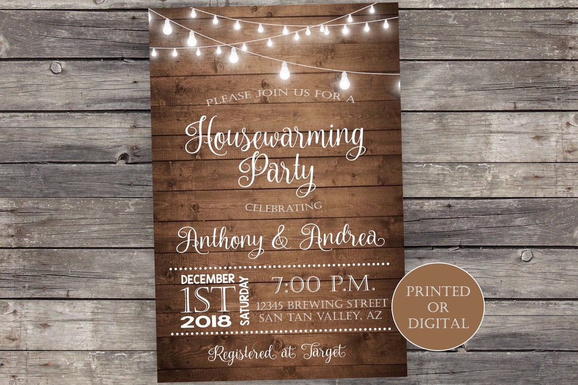 Housewarming Invitation Rustic Housewarming Invitation | Etsy