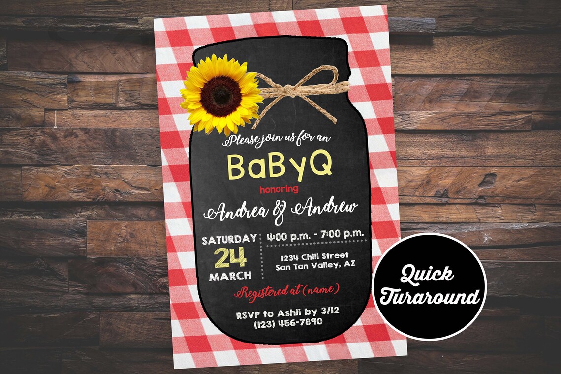 Baby Q Invitation Barbecue Baby Shower Invitation Baby Q | Etsy
