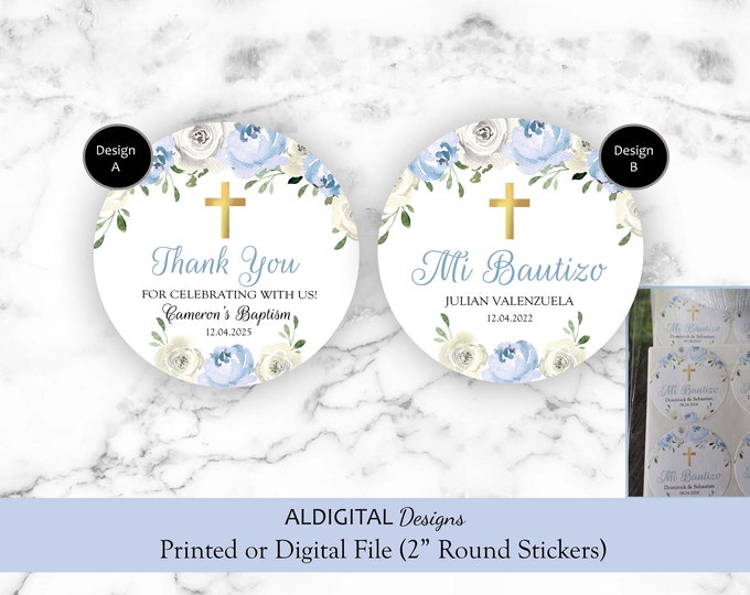 Personalized Baptism Stickers, Custom Mi Bautizo Stickers Mi Bautizo ...