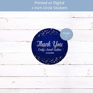 Starry Night Stickers, Under the Stars Stickers, Sweet Sixteen Stickers ...