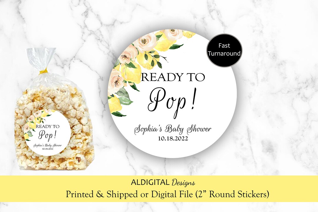 Ready to Pop Sticker, Ready to Pop Lemon Stickers, Lemon Popcorn ...
