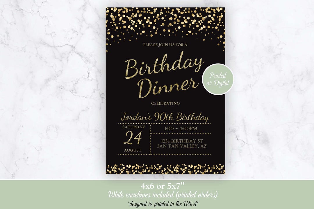 Birthday Dinner Invitation, Birthday Dinner Party, Surprise Birthday ...