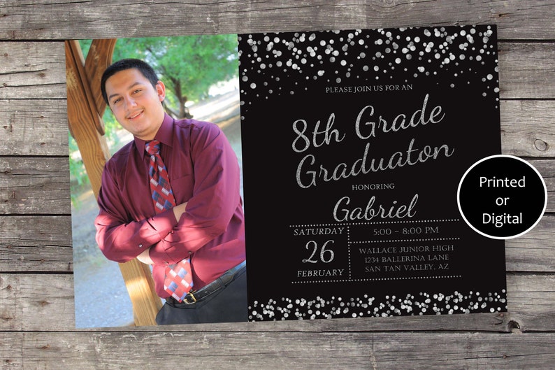 8th Grade Graduation Invitation Middle School Graduation | Etsy