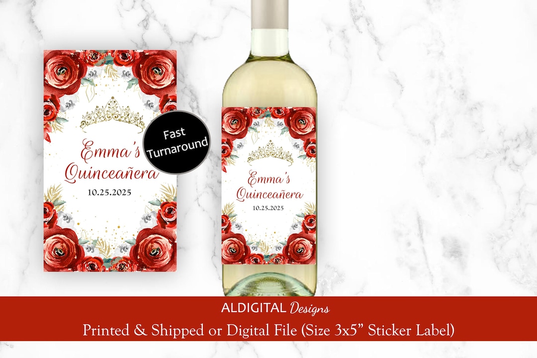 Wine Labels, Quinceanera Red Wine Labels, Quinceanera Wine Sticker ...