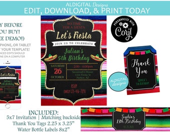 Mexican Sarape Invitation | Etsy