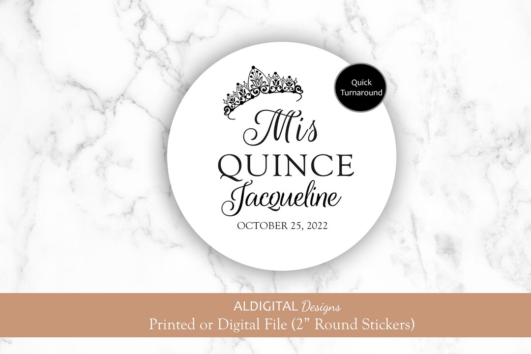 Quinceanera Stickers, Simple Quinceanera Stickers, Black White ...