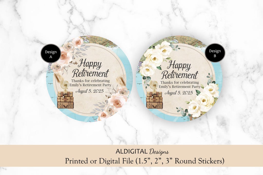 Retirement Stickers, Retirement Party Travel Stickers, World Travel ...