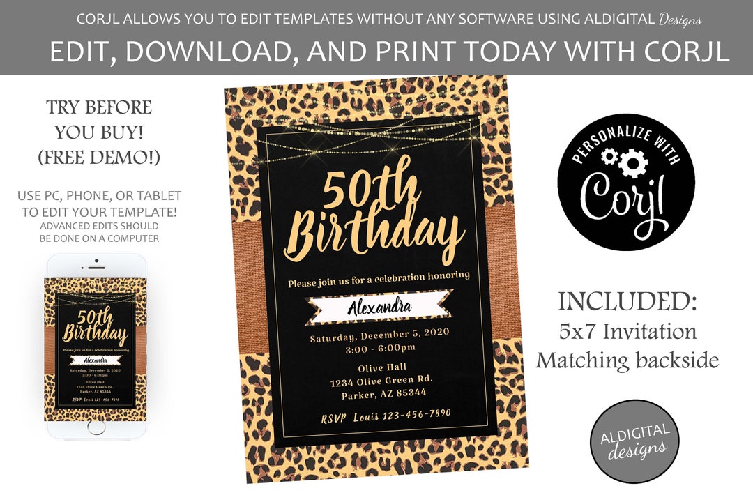 Cheetah Birthday Invitation, Cheetah Print Birthday Invitation, Cheetah ...