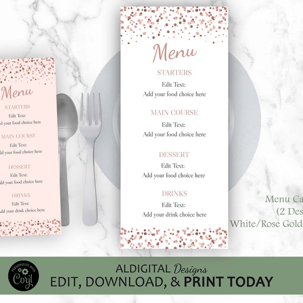 Gold Menu - Etsy