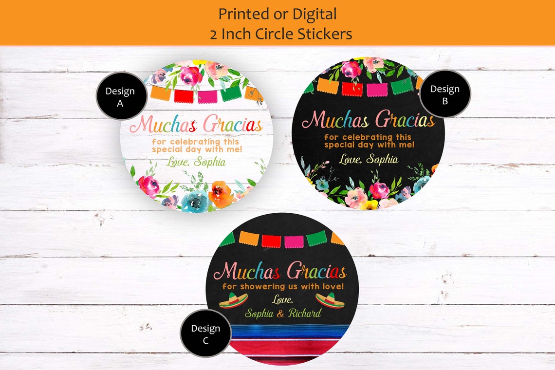 Fiesta Thank You Stickers, Mexican Fiesta Stickers, Fiesta Sarape ...