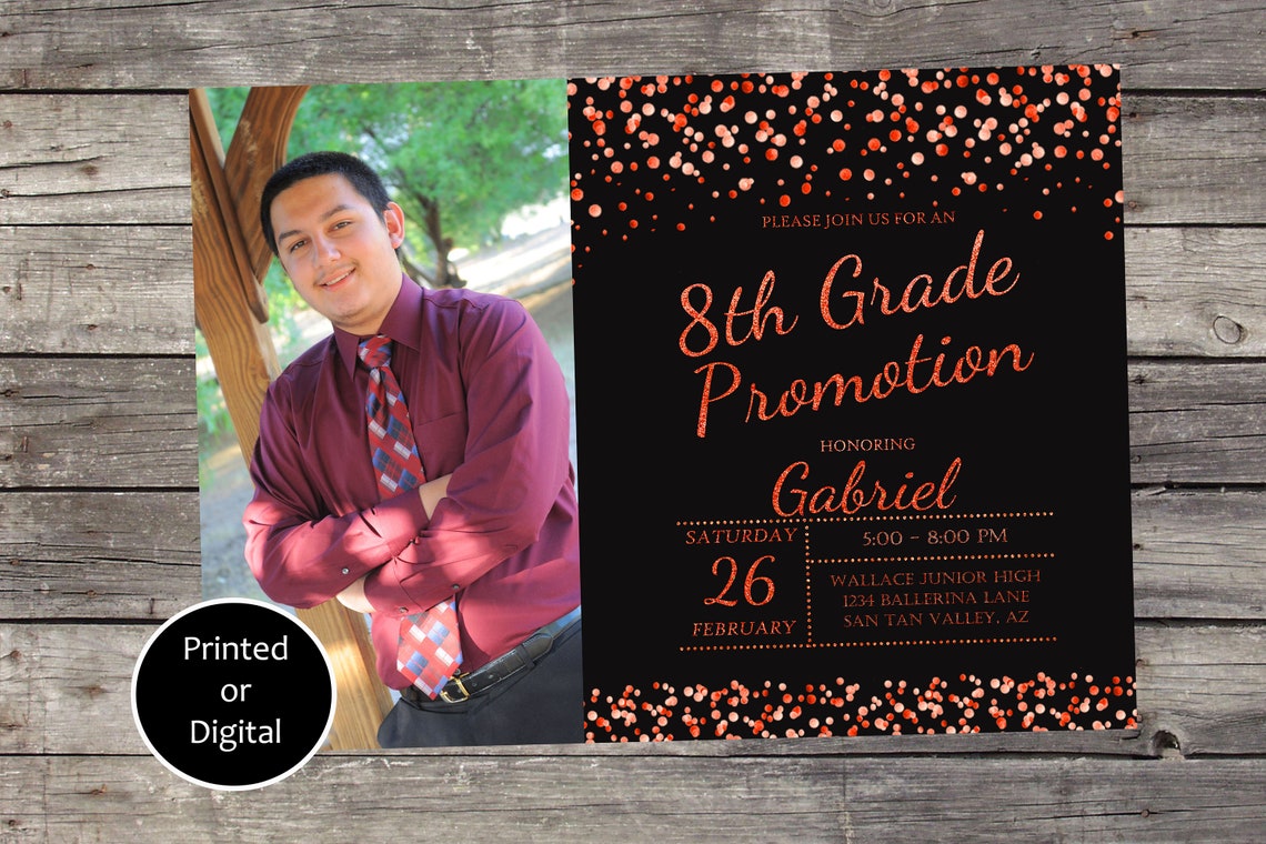 8th Grade Graduation Invitation Middle School Graduation - Etsy