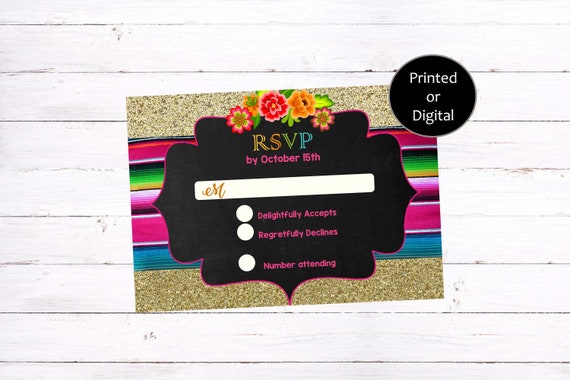 Fiesta RSVP Card Fiesta Insert Card Mexican Fiesta Mexican - Etsy