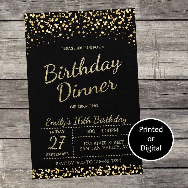 Birthday Dinner Invitation - Etsy