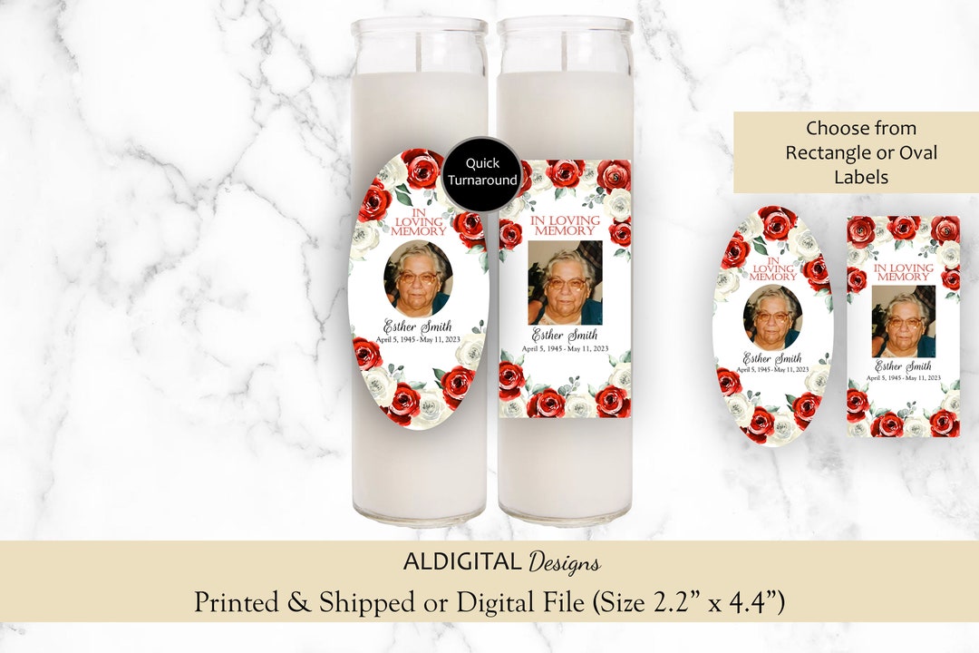 Funeral Remembrance Candle Labels, Funeral Prayer Candle Sticker Labels ...