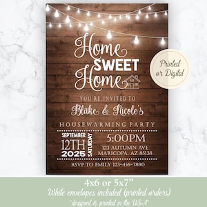 Housewarming Invitation, Rustic Housewarming Invitation, Rustic New ...