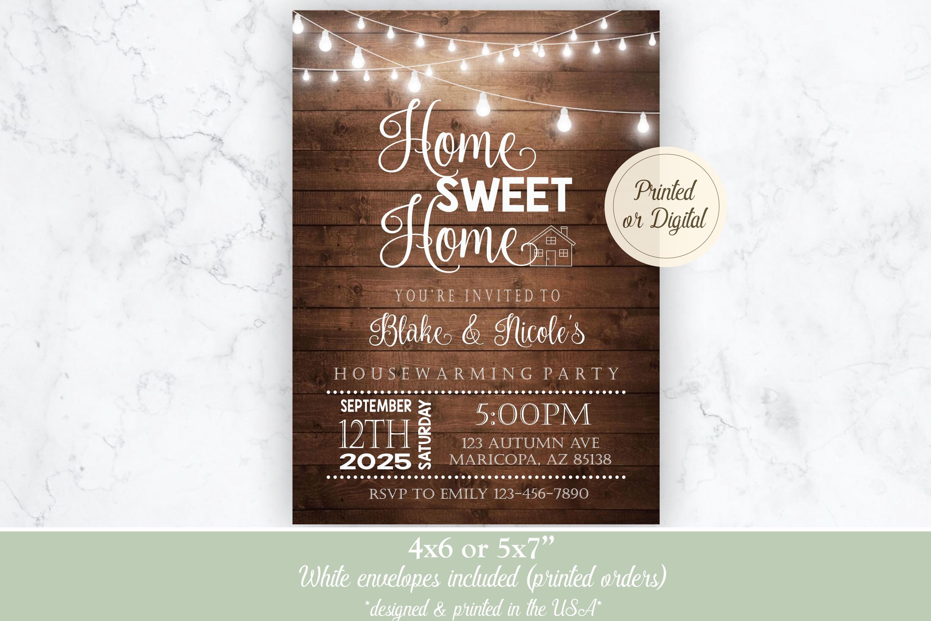 Housewarming Invitation, Rustic Housewarming Invitation, Rustic New ...