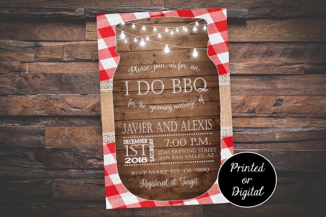 I Do BBQ Invitation Barbecue Invitation Engagement BBQ | Etsy