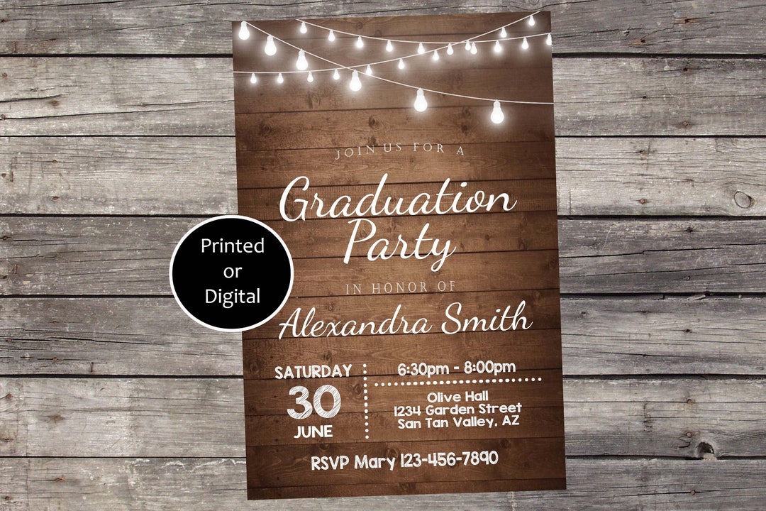 Rustic Graduation Invitation, Graduation Invitation, Rustic Invitation ...