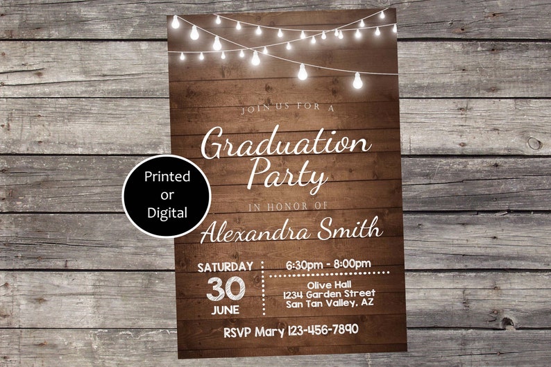 Rustic Graduation Invitation Graduation Invitation Rustic | Etsy