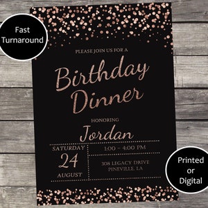 Birthday Dinner Invitation, Birthday Dinner Party, Surprise Birthday ...