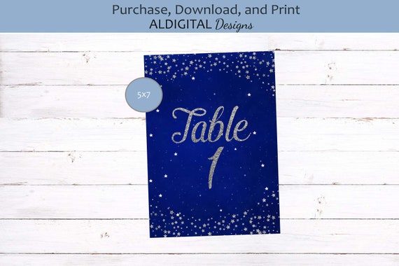 Table Number Cards Starry Night Table Number Cards Under the - Etsy