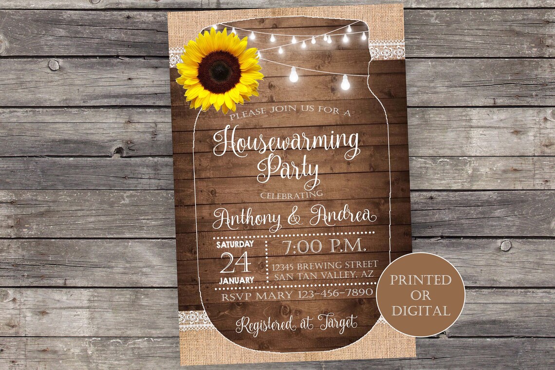 Housewarming Invitation Rustic Housewarming Invitation | Etsy