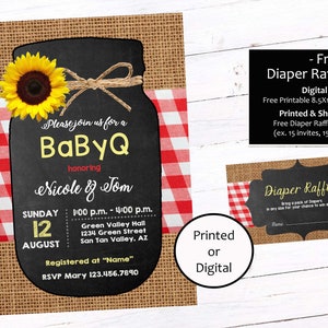 Baby Q Invitation, Baby Shower Invitation, Barbecue Baby Shower ...