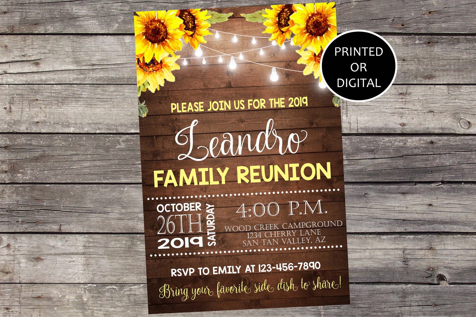 Family Reunion Invitation Rustic Family Reunion Invitation - Etsy