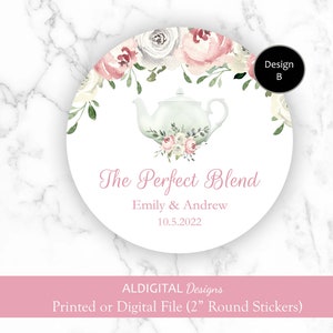 Tea Party Favor Stickers, Tea Party Stickers, Tea Bridal Shower Favor ...