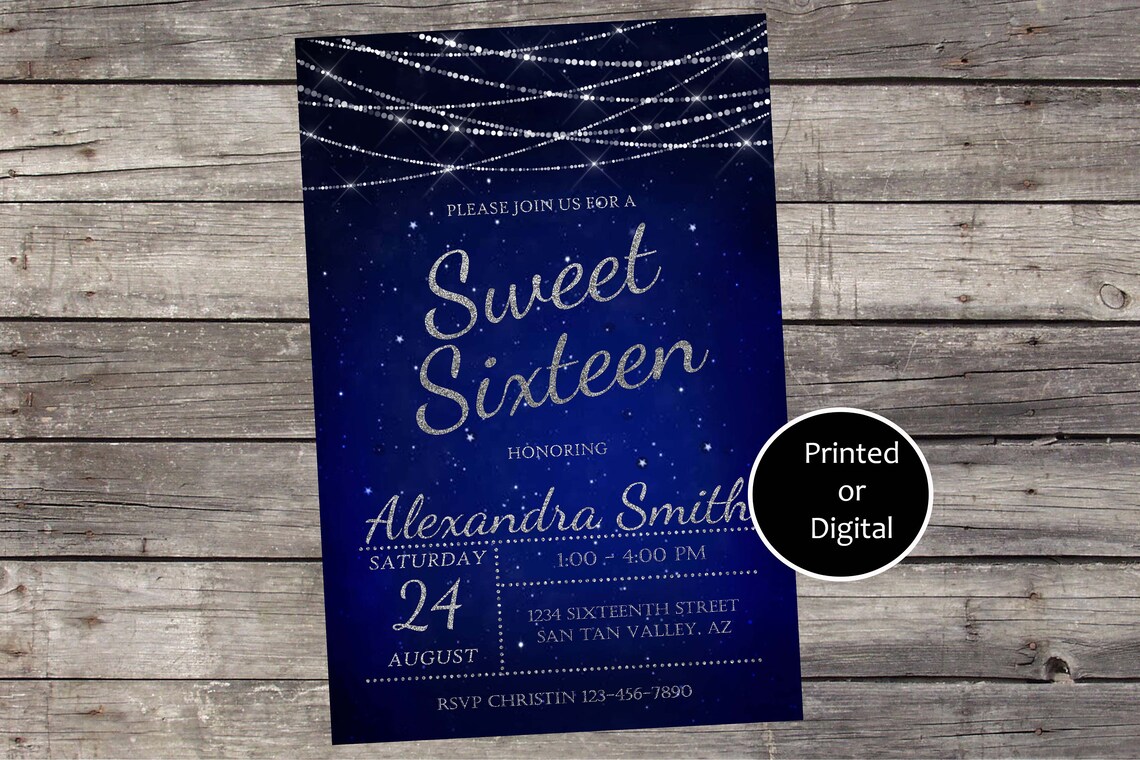 Night Under the Stars Invitation Starry Night Invitation - Etsy