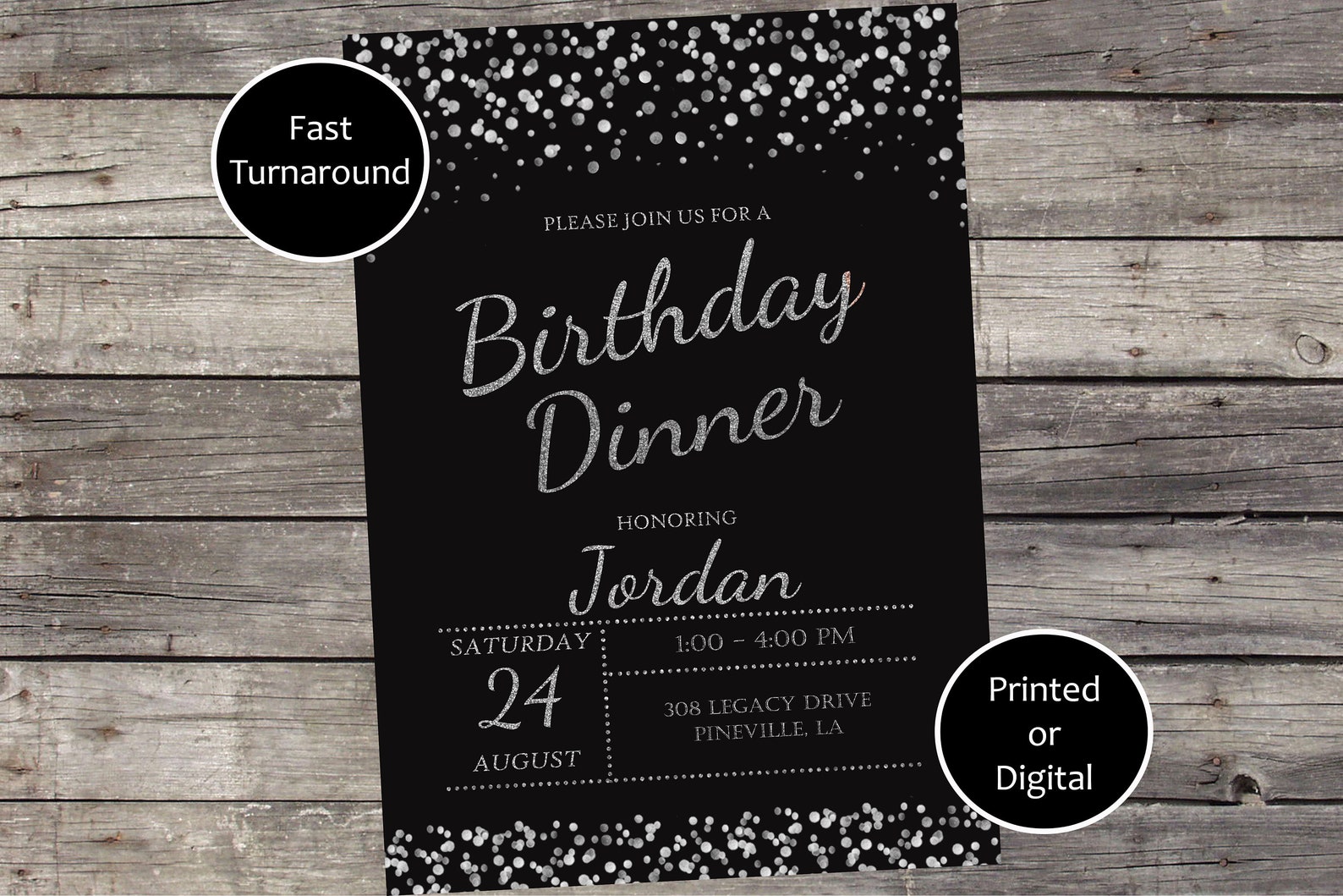 Birthday Dinner Invitation Birthday Dinner Party Red Roses | Etsy