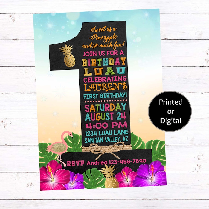 Luau Invitations - Etsy