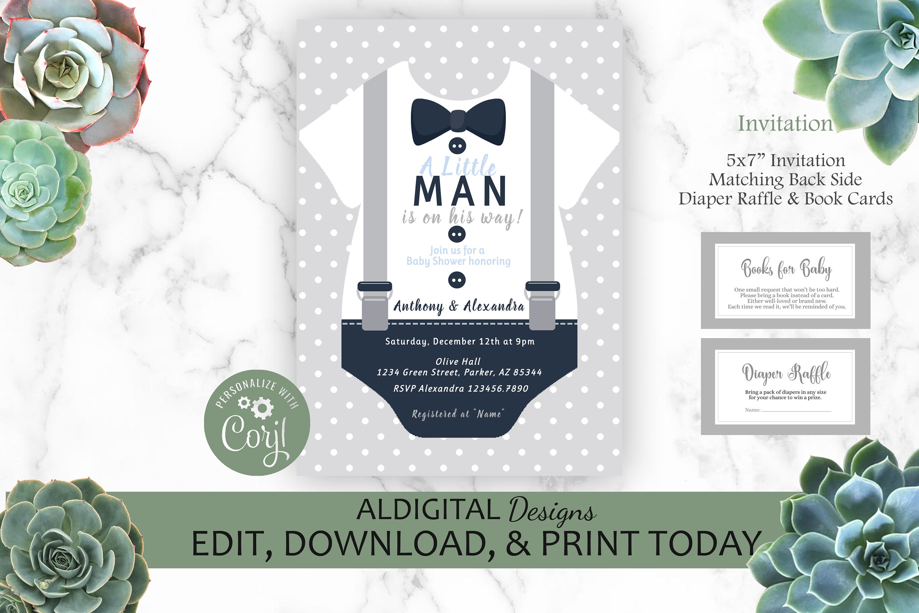 Little Man Baby Shower Invitation Little Man Invitation - Etsy