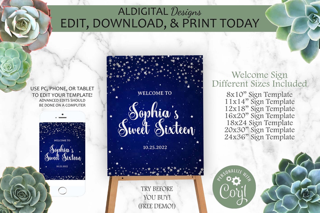 Starry Night Welcome Sign, Starry Night Welcome Poster, Under the Stars ...