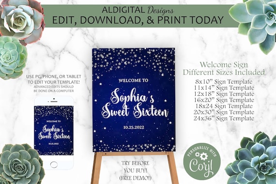 Starry Night Welcome Sign Starry Night Welcome Poster Under | Etsy