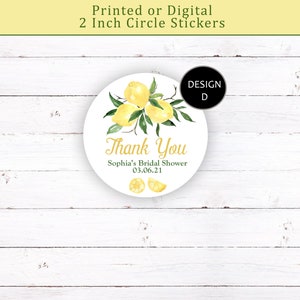 Lemon Thank You Stickers, Lemon Stickers, Lemon Bridal Shower Stickers ...
