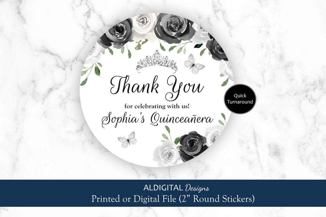 Quinceanera Crown Sticker, Quinceanera Crown Favor Stickers ...