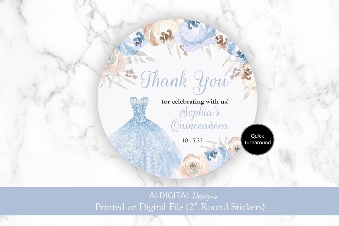 Quinceanera Blue Dress Full Size Candy Bar Label, Quinceanera Chocolate ...